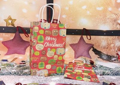 China Fashion Professional Colored Paper Gift Bags With Handles  Lovely Christmas Features for sale