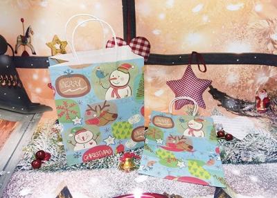 China Shopping  Kraft Paper Packaging Bags Printed Chistamas Snowman And Elk for sale
