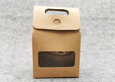 China Degradable Party City Brown Paper Present Bags With Transparent Window for sale
