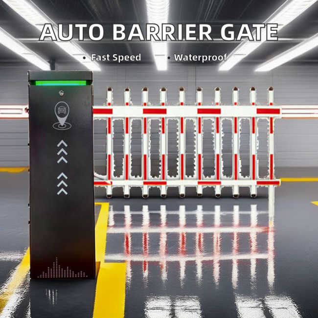 Close-up of barrier gate mechanism