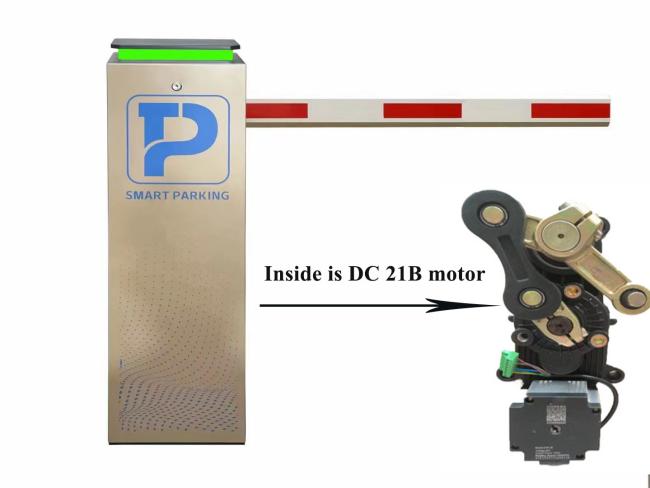 Close-up view of barrier gate motor mechanism