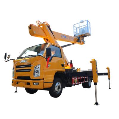 Cina 27m Camion idraulico montato aereo Telescopio access scale Camion secchio Boom Lift Aerial Manlift Piattaforma di lavoro Camion A in vendita