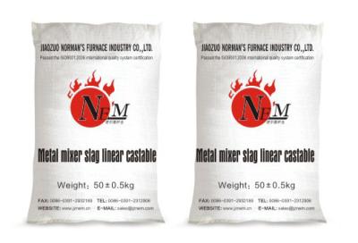 China Metal mixer slag linear castable for sale