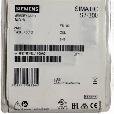 Cina SIEMENS 6ES7953-8LL11-0AA0 SIMATIC S7, CARTA MICRO MEMORY F. S7-300/C7/ET 200S IM151 CPU, 3.3 V NFLASH, 2 MBYT in vendita