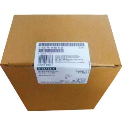 중국 SIEMENS 6ES7151-8FB00-0AB0 SIMATIC DP, IM151-8F PN/DP CPU F. ET200S, 192 KB WORK MEMORY, INT. PROFINET INTERFACE (THREE RJ45 PORTS와 함께) IO 컨트롤러로서, 배터리 MMC가 필요하지 않습니다. 판매용