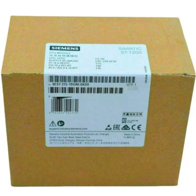 중국 시멘스 6ES7215-1BG40-0XB0 SIMATIC S7-1200, CPU 1215C, COMPACT CPU, AC/DC/RELAY, 2 PROFINET PORTS, ONBOARD I/O: 14 DI 24 V DC; 10 DO RELAY 2 A, 2 AI 0-10 V DC, 2 AO 0-20 MA DC, 전원 공급:AC 85-264 판매용