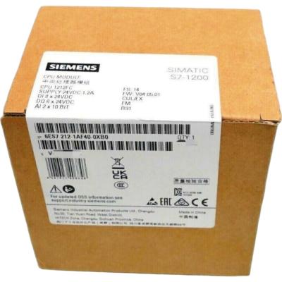 Cina SIEMENS 6ES7212-1AF40-0XB0 SIMATIC S7-1200F, CPU 1212 FC, CPU COMPACT, DC/DC/DC, I/O a bordo: 8 DI 24 V DC; 6 DO 24 V DC; 2 AI 0-10 V DC, alimentazione: DC 20,4-28,8 V DC, memoria di programma/dati 150 KB in vendita