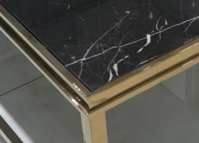 China Van de de Woonkamerkoffietafel van het metaalkader Zwarte Eigentijdse de Steen Hoogste Zijlijst Te koop