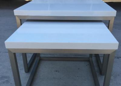 China Elegante Geborstelde Moderne Duurzame Vierkante het Glas Hoogste Lijst van de Meubilairkoffietafel Te koop