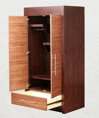 Cina Gabinetto di legno di stoccaggio del guardaroba di due porte con i cassetti per la camera da letto dell'hotel in vendita