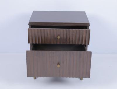 中国 豪華ホテル ウォールナッツフェニール付きの2つの引き出しのナイトスタンド 販売のため