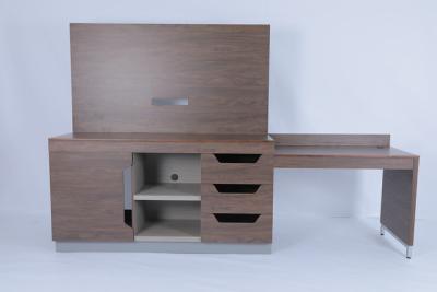 Cina Moderno camera da letto personalizzato pannello TV lineare espansivo e armadietto da scrivania per Hilton Hotel in vendita