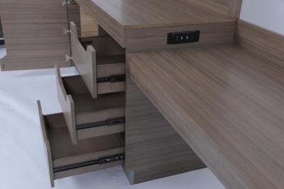 Cina Moderno camera da letto personalizzato pannello TV lineare espansivo e armadietto da scrivania per Hilton Hotel in vendita