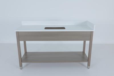 Cina Metallo Ferrule Bianco Pietra Top E Backsplash Vanità Con Mensola In Legno in vendita