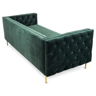 Cina Il bottone dorato della gamba del metallo ha trapuntato Sofa Sets For Wedding/salone, tessuto nero del velluto in vendita