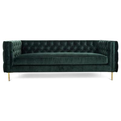 Cina Il bottone dorato della gamba del metallo ha trapuntato Sofa Sets For Wedding/salone, tessuto nero del velluto in vendita