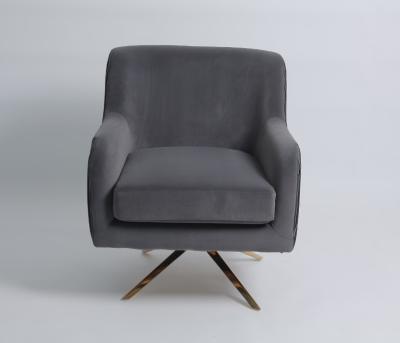 Cina Sedia di accento di Grey Velvet Gold Stainless Swivel dell'europeo in vendita
