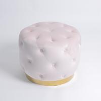 China Multi Colors Round Velvet Button Ottoman Bench Puff Sofa for sale