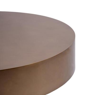 Cina Cima d'ottone brunita tavolino da salotto basso d'acciaio nero del giro di DIA120x30cm in vendita