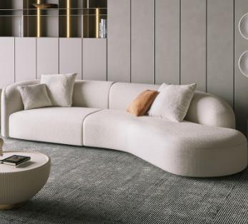 Cina Strato moderno rotondo molle Sofa Minimalist Special Shaped Cashmere semplice Sofa Designs bianco in vendita
