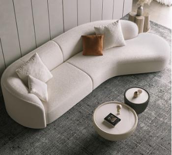 Cina Strato moderno rotondo molle Sofa Minimalist Special Shaped Cashmere semplice Sofa Designs bianco in vendita