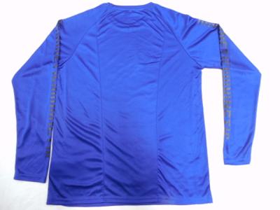 Cina Colore lungo di Bule della maglietta della manica del tessuto 140gsm del collo di squadra di marca di Customzied in vendita
