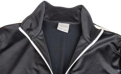 Cina Rivestimento di maglia con cappuccio del nero del tessuto dell'interruttore di sicurezza con la chiusura lampo in vendita