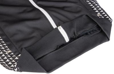 Cina Rivestimento di maglia con cappuccio del nero del tessuto dell'interruttore di sicurezza con la chiusura lampo in vendita