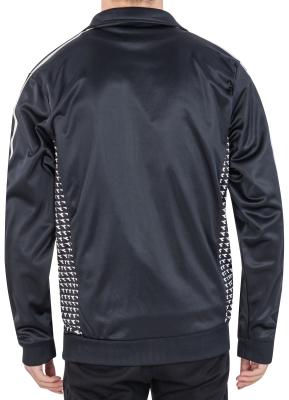 Cina Rivestimento di maglia con cappuccio del nero del tessuto dell'interruttore di sicurezza con la chiusura lampo in vendita