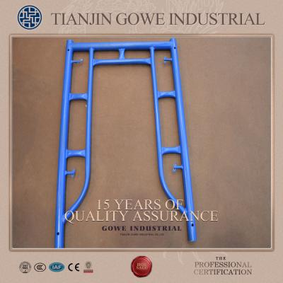 China Blue painted frame scaffolding system 1200 * 1524mm , ladder frame scaffolding for sale