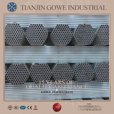 China Q235 / Q345 Hot Dipped Galvanized Pipe ERW Scaffolding Pipe 48.3 * 2.9 mm * 6m for sale