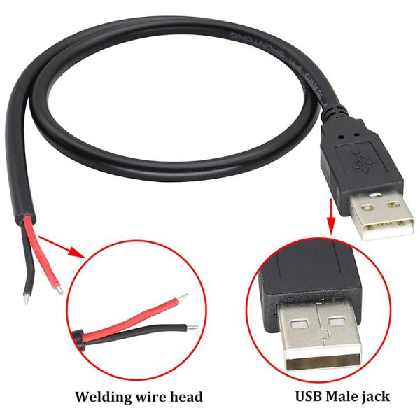 Quality 5V USB to Open Stripped Tinned Bare Wires End Pigtail Power Charger Cable for for sale