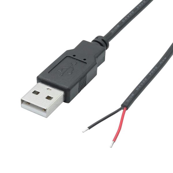 Quality 5V USB to Open Stripped Tinned Bare Wires End Pigtail Power Charger Cable for LED Strip Light Lamp for sale
