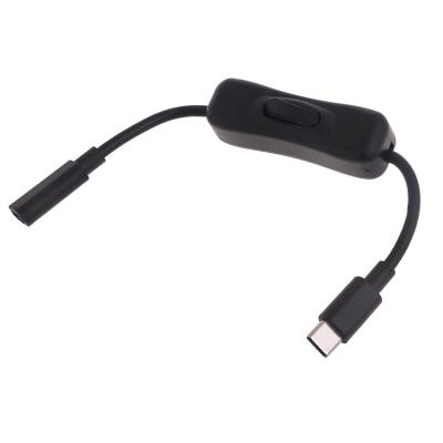 China Male to Female USB Type C to C Switch on off Data Charging Extension Cable for Raspberry Pi LED Lamp Phone for sale