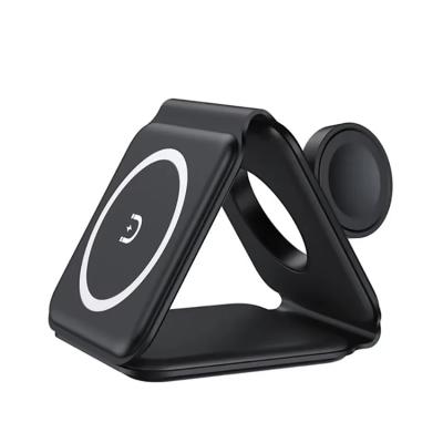 Quality Magnetic 3 In 1 Foldable Wireless Charger iPhone 12-15 15w Fast Wireless for sale