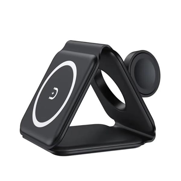 Quality Magnetic 3 In 1 Foldable Wireless Charger iPhone 12-15 15w Fast Wireless Charging Stand Station Portable Wireless Chargers for sale