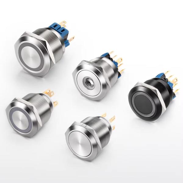 Quality 12mm 16mm 19mm 22mm 25mm 28mm 30mm 40mm Push Button Switch Latching Momentary Illuminated Waterproof Button Switch for sale