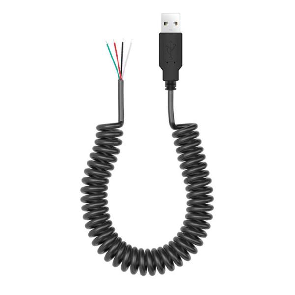 Quality Coiled Spring Wire USB to Open 4 Tinned Bare Wires End Cable for sale