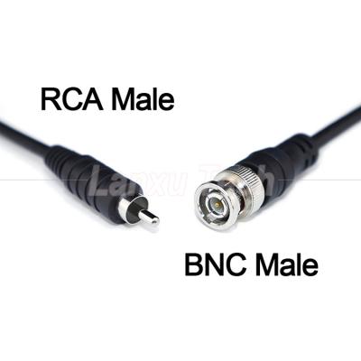 China BNC Male to RCA Male AV Extension Cable for CCTV Camera for sale