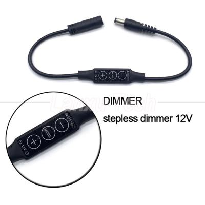 China Stepless Light Male to Female DC Barrel Jack 5.5x2.1mm 5.5x2.5mm 3.5x1.35mm Cable Dimmer for LED Lamp Strip for sale