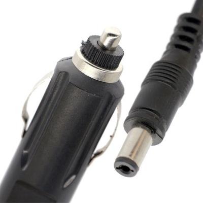 China Custom 1m  12V 24V 2A Cigarette Lighter Male Plug to 5.5x2.1mm DC Car Charger for sale