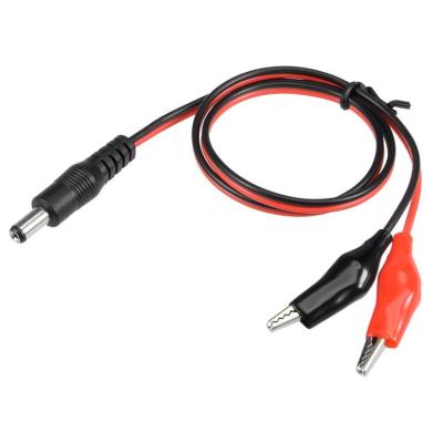 China 2.1mmx5.5 mm 12V DC Male Jack to Alligator Clip Power Cable Connectors for CCTV Security Camera Lighting for sale
