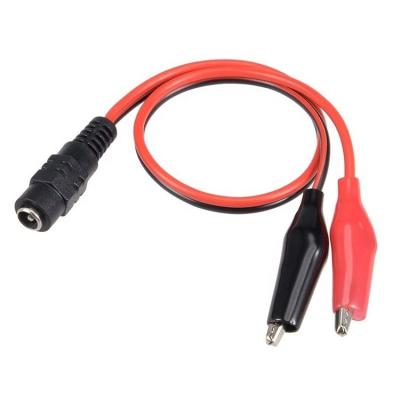 China 12V  DC 5.5x2.1mm Female Barrel Jack to Alligator Clips Power Cable Connectors for CCTV Security Camera for sale