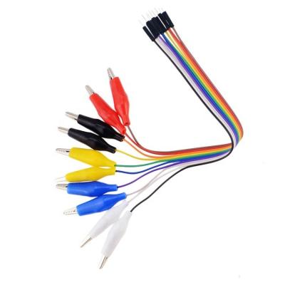 Cina 10 pin Alligator Clip to Female Dupont Breadboard Test Lead Jumper Wires per Raspbrry Pi in vendita