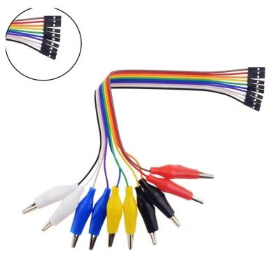 Cina 10 pin Alligator Clip to Female Dupont Breadboard Test Lead Jumper Wires per Raspbrry Pi in vendita