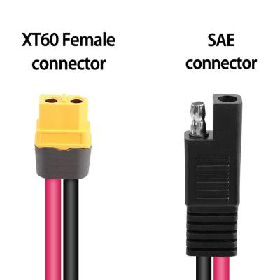 中国 12AWG SAE から XT60 接続器 アダプタ 拡張ケーブル 太陽光発電所 リポ電池 販売のため