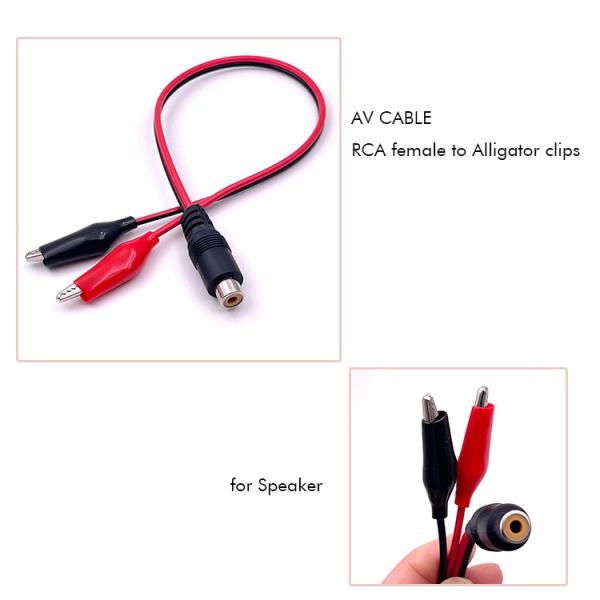 Quality RCA Female AV to Alligator Clips Cable for Speaker for sale