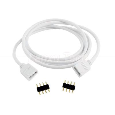 China Female to Female 4 Pin RGB Plug Connector Extension Cable for 5050 3528 2835 LED Strip Light for sale