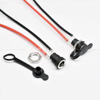 China Waterproof Screw Panel Mount DC Power Socket 5.5x2.1mm Jack to JST SM 2 Pin Cable 0.2m for sale