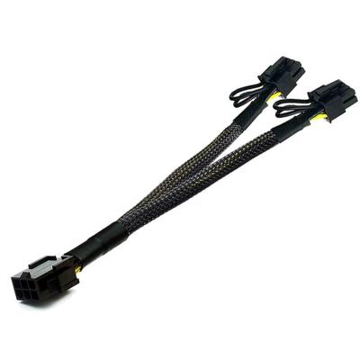 China GPU 6 PIN Female to Dual 8 PIN Male 18AWG PCI Express Motherboard Power Supply Adapter PCIe Riser 3.0 Extension Cable for sale